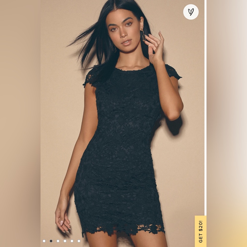 Lulus Black Lace Backless Dress - Gem
